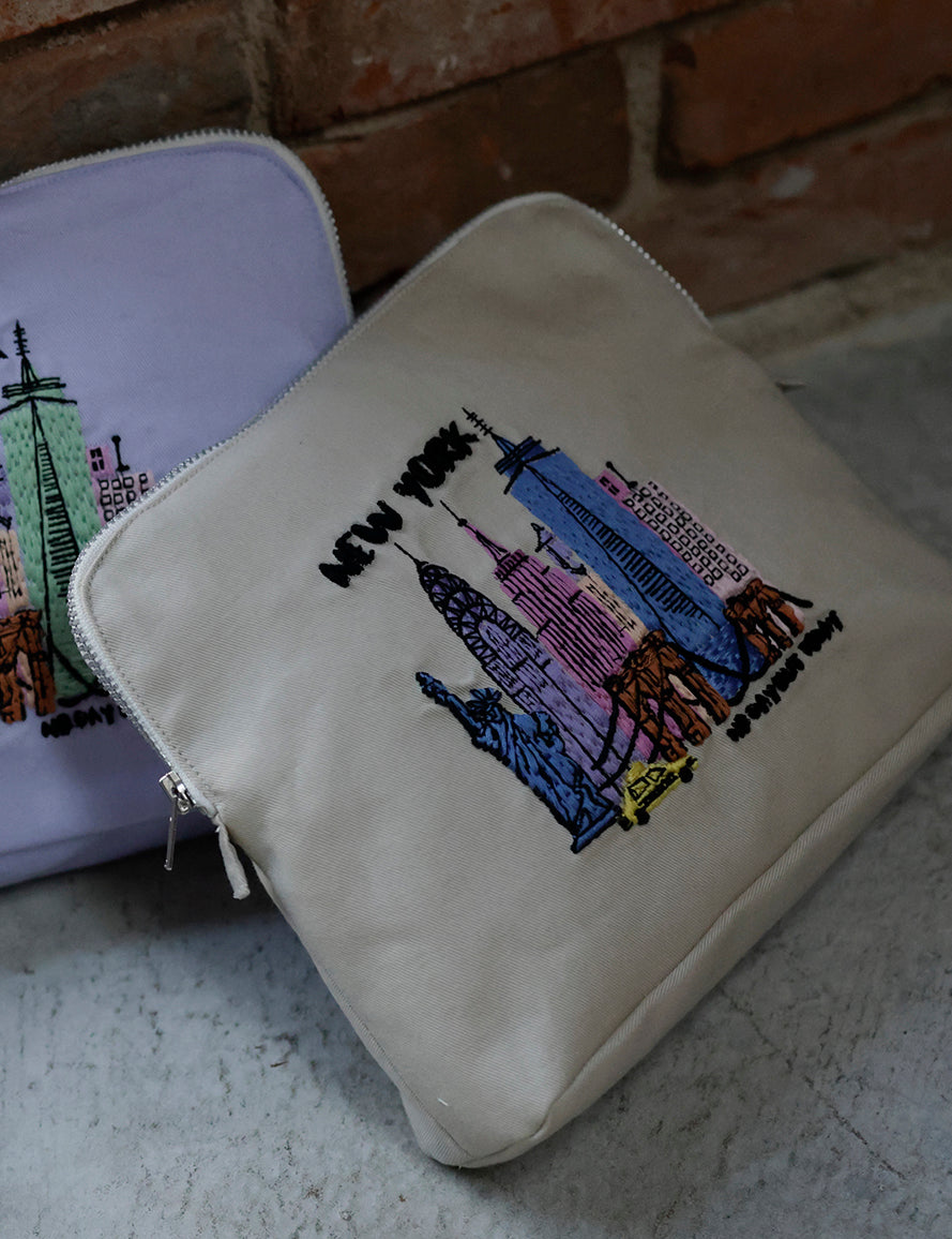 キャンバスクラッチポーチ / BEIGE – weakend